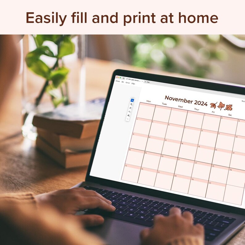 Printable Calendar Editable PDF Digital Download 8.5x11 November 2024 ...