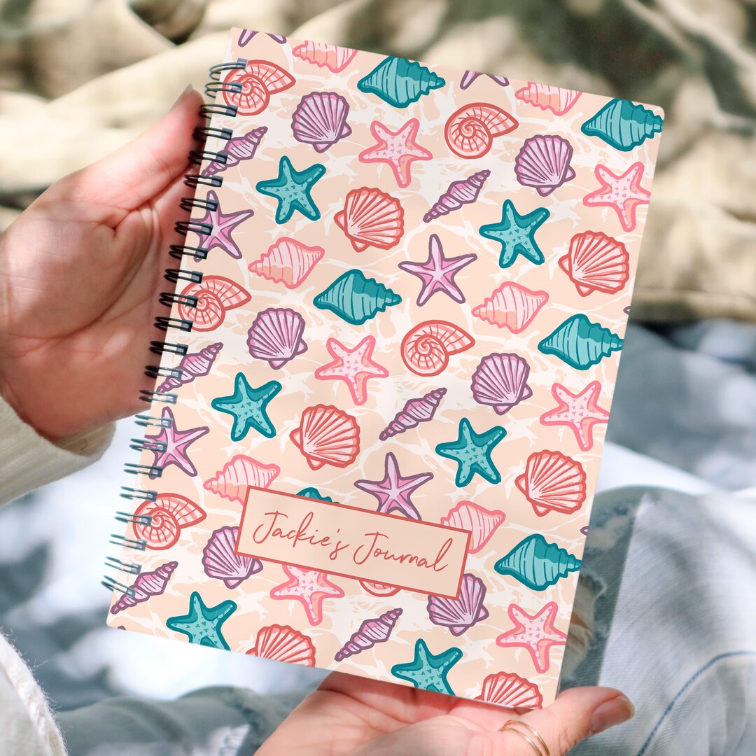 Seashell Journal Custom Spiral Notebook Custom Journal Collage Gift for ...