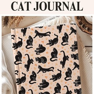 Black Cat Journal Personalized Gift for Cat Lover Custom Notebook for ...