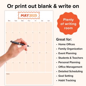 2025 Wall Calendar Template Digital Planner PDF Editable Calendar ...