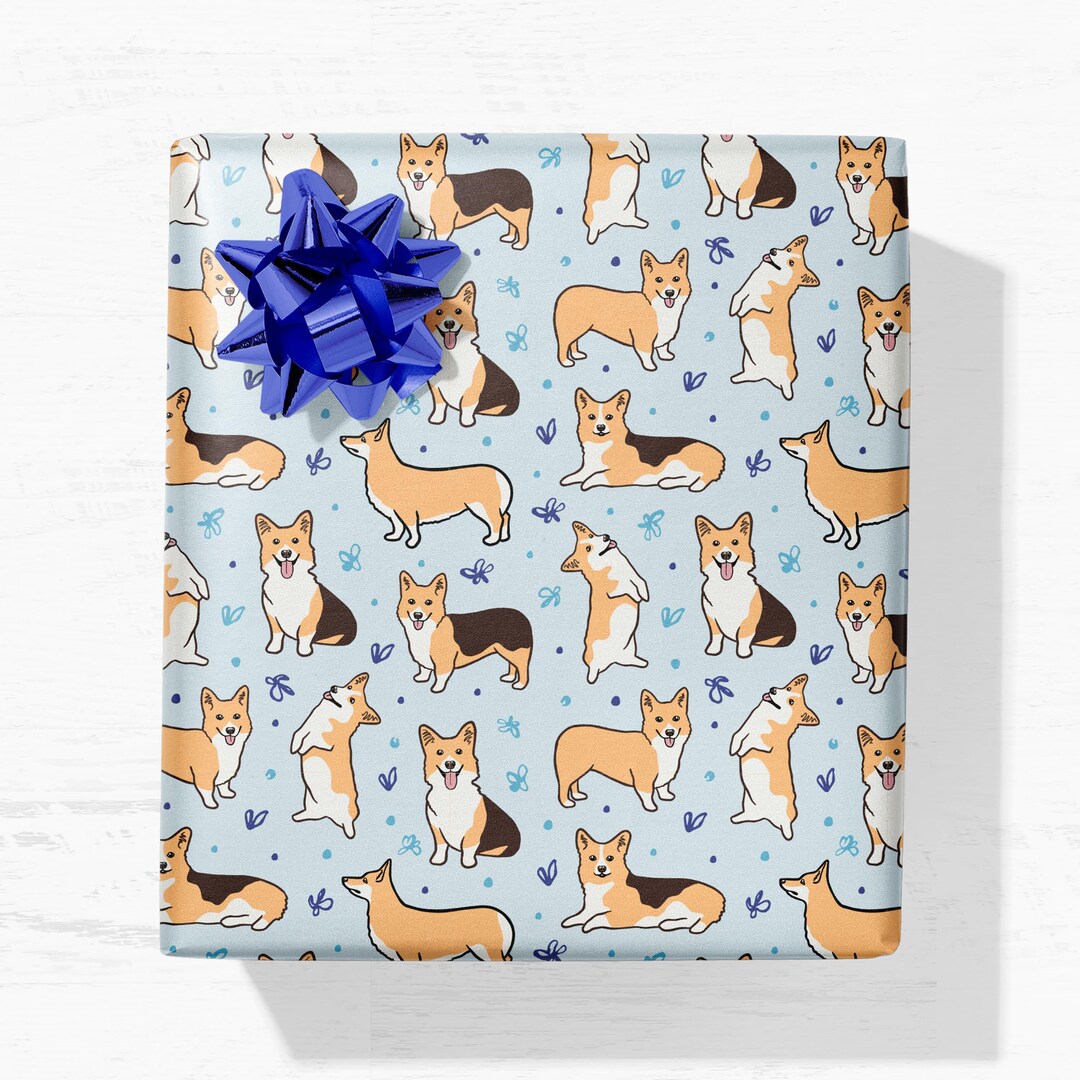 Corgi Wrapping Paper Roll Corgi Lover Gifts for Dog Lovers Dog Wrapping ...