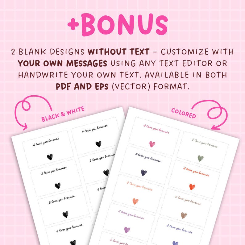 100 Reasons Why I Love You – Printable Heart Cards | Personalized Jar ...