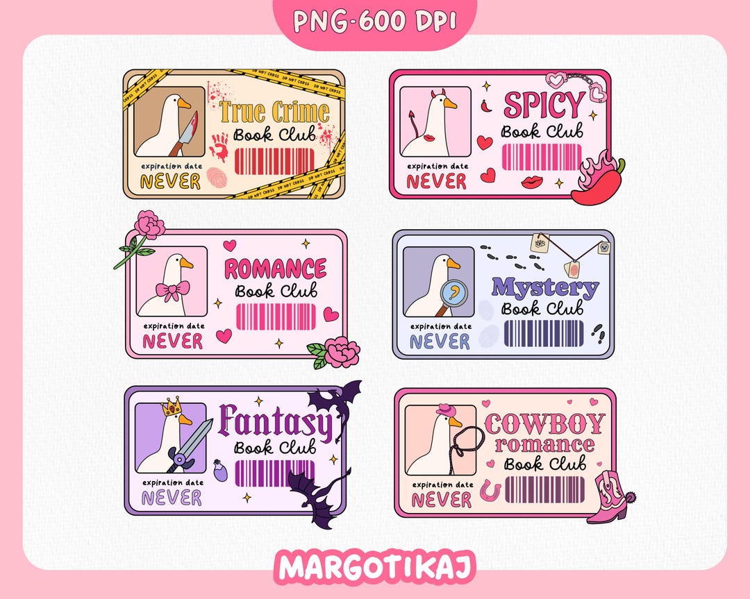 Book Club Library Card PNG: Silly Goose Sticker (digital Download) - Etsy