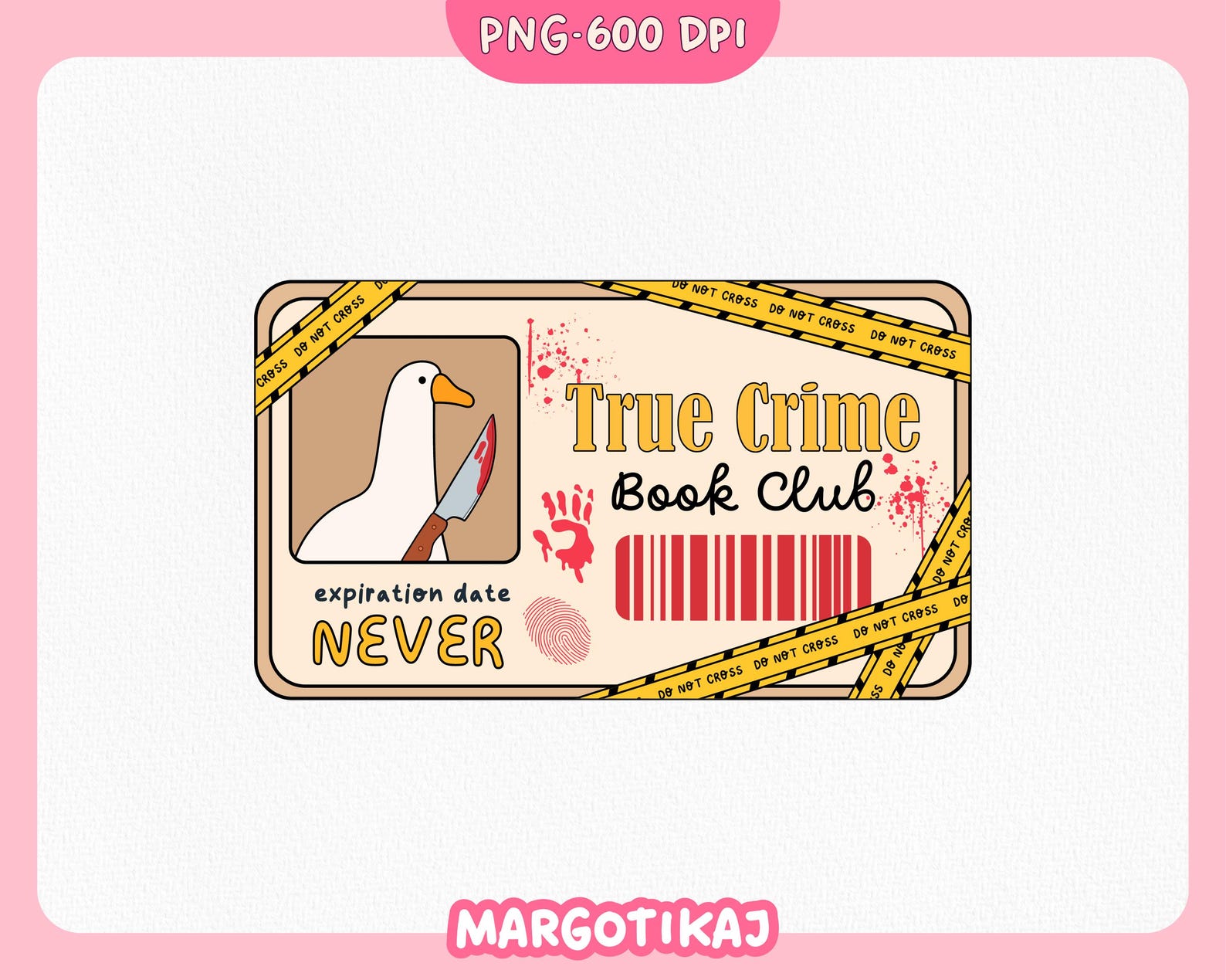 True Crime Book Club Silly Goose Library Card PNG (digital Download) - Etsy