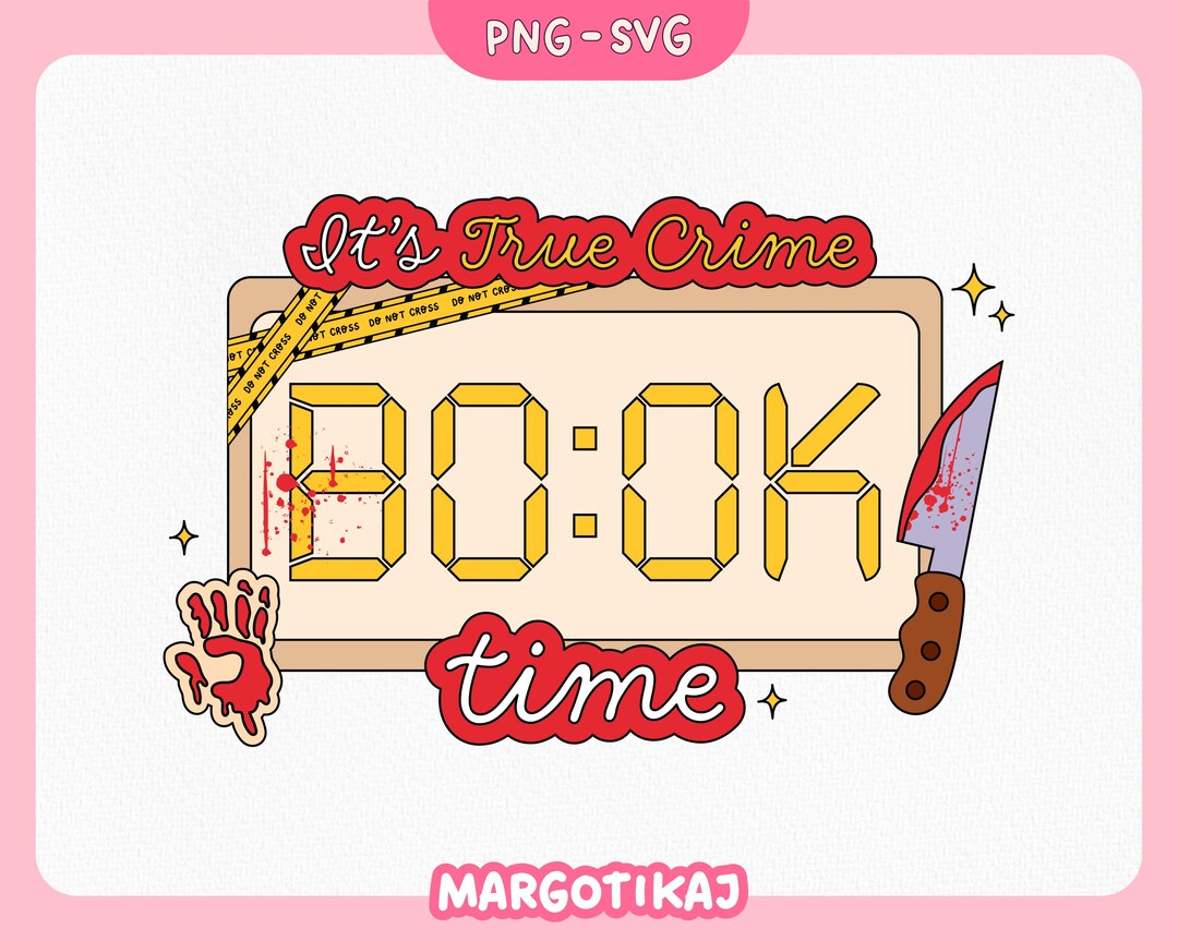 True Crime Book Time Sticker SVG PNG, Bookish Reading Timer Clipart ...