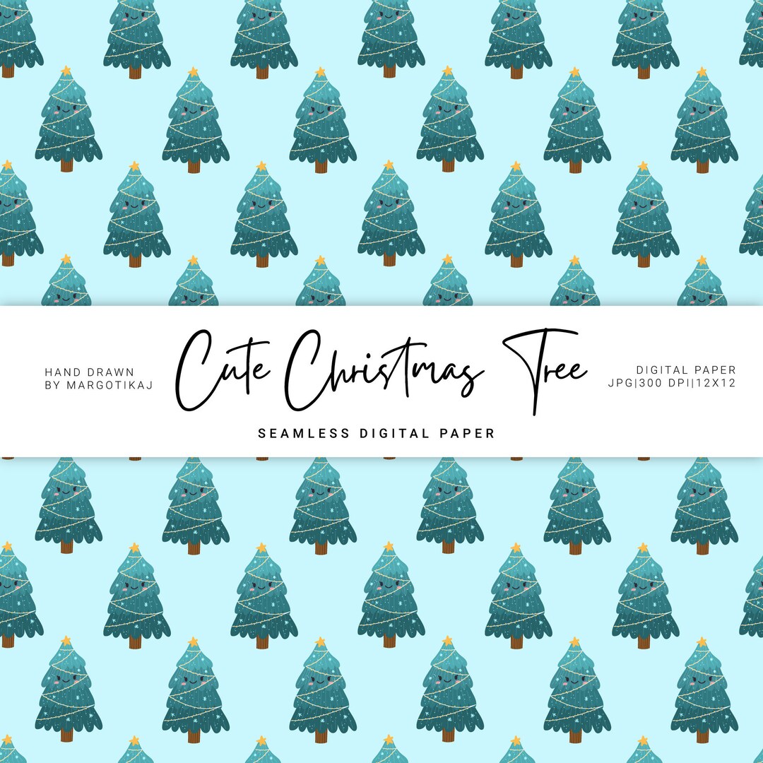 Seamless Winter Tree Digital Paper Christmas Patterns & Winter Forest ...