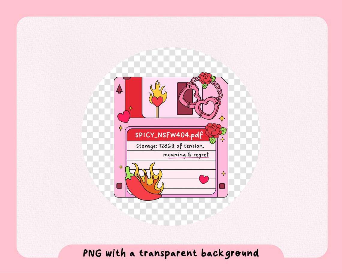 Spicy Floppy Disk SVG: Y2K Clipart, Funny Reader Sticker (digital ...