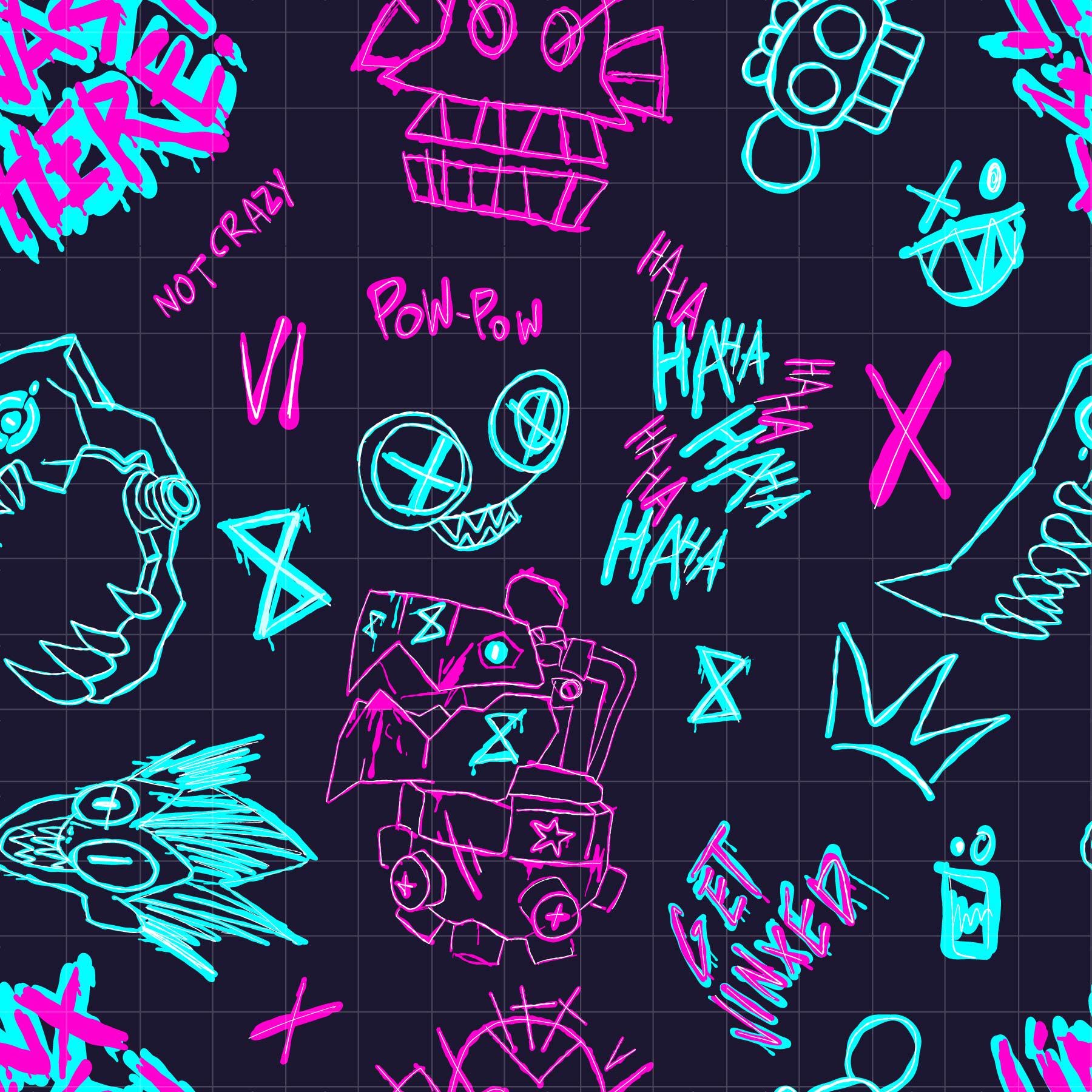 Jinx Graffiti Arcane Seamless Digital Background League Of Legends Jinx Graffiti Arcane Seamless Digital Background League Of Legends