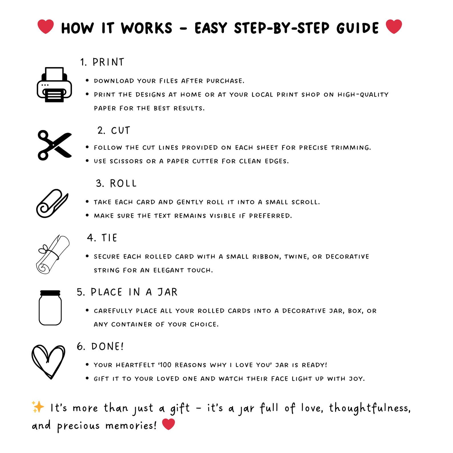 100 Reasons Why I Love You – Printable Heart Cards | Personalized Jar ...