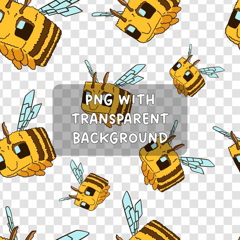 Minecraft Bee Printable Wrapping Paper | Cartoon Pattern (digital ...