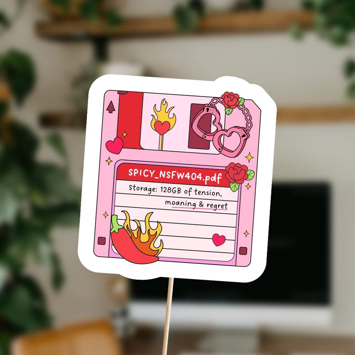 Spicy Floppy Disk SVG: Y2K Clipart, Funny Reader Sticker (digital ...
