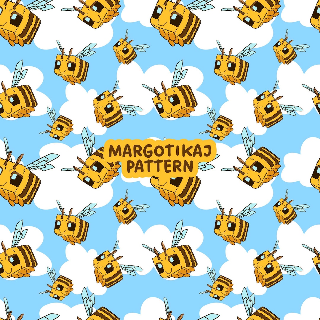 Minecraft Bee Printable Wrapping Paper | Cartoon Bee Pattern, Minecraft ...