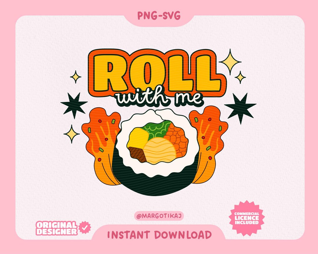Kimbap SVG & Gimbap Korean PNG | Trendy Kimbap Stickers | Sublimation ...