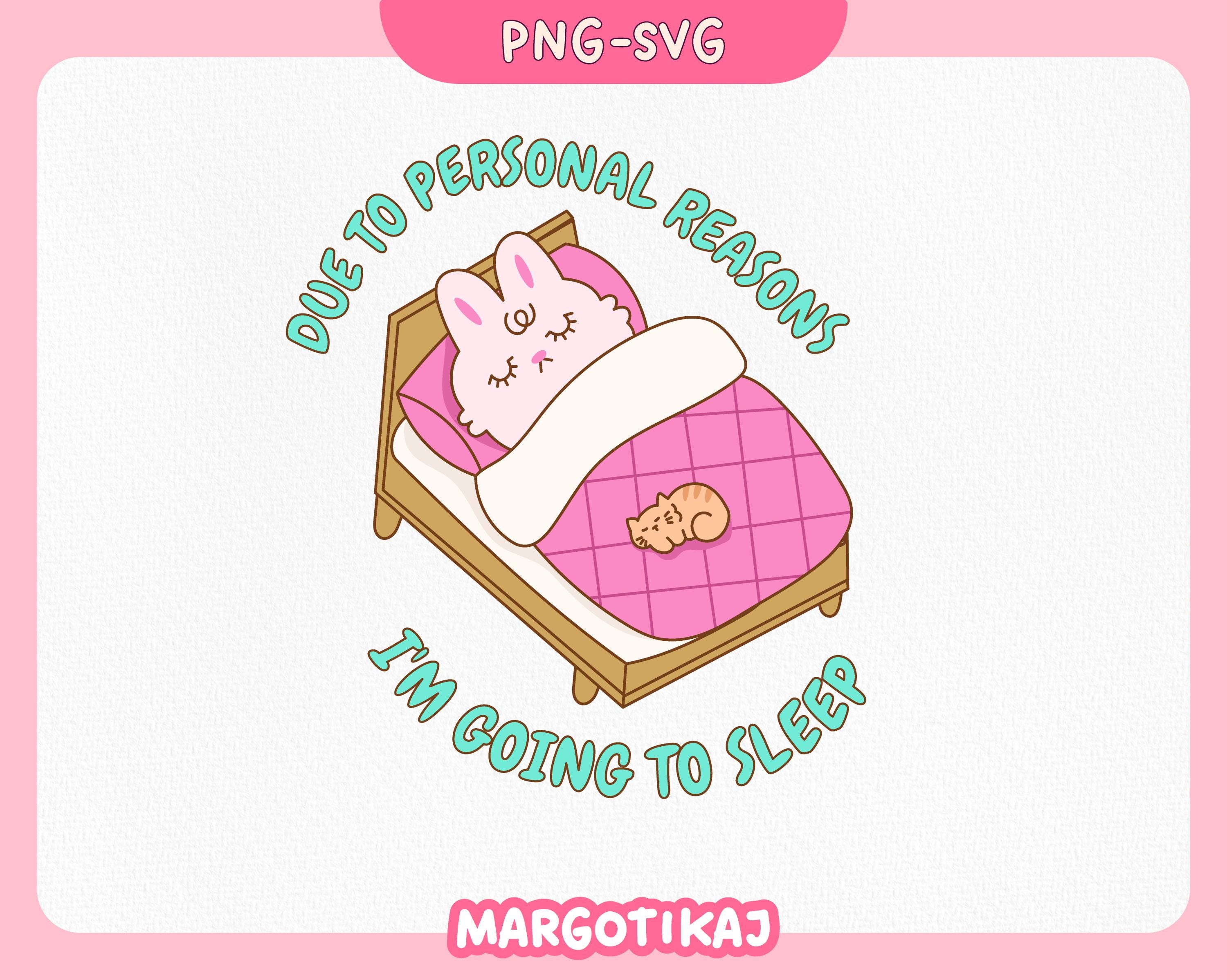 Sleepy Bunny Clipart: Kawaii Nap Time Sticker (PNG, SVG) - Etsy
