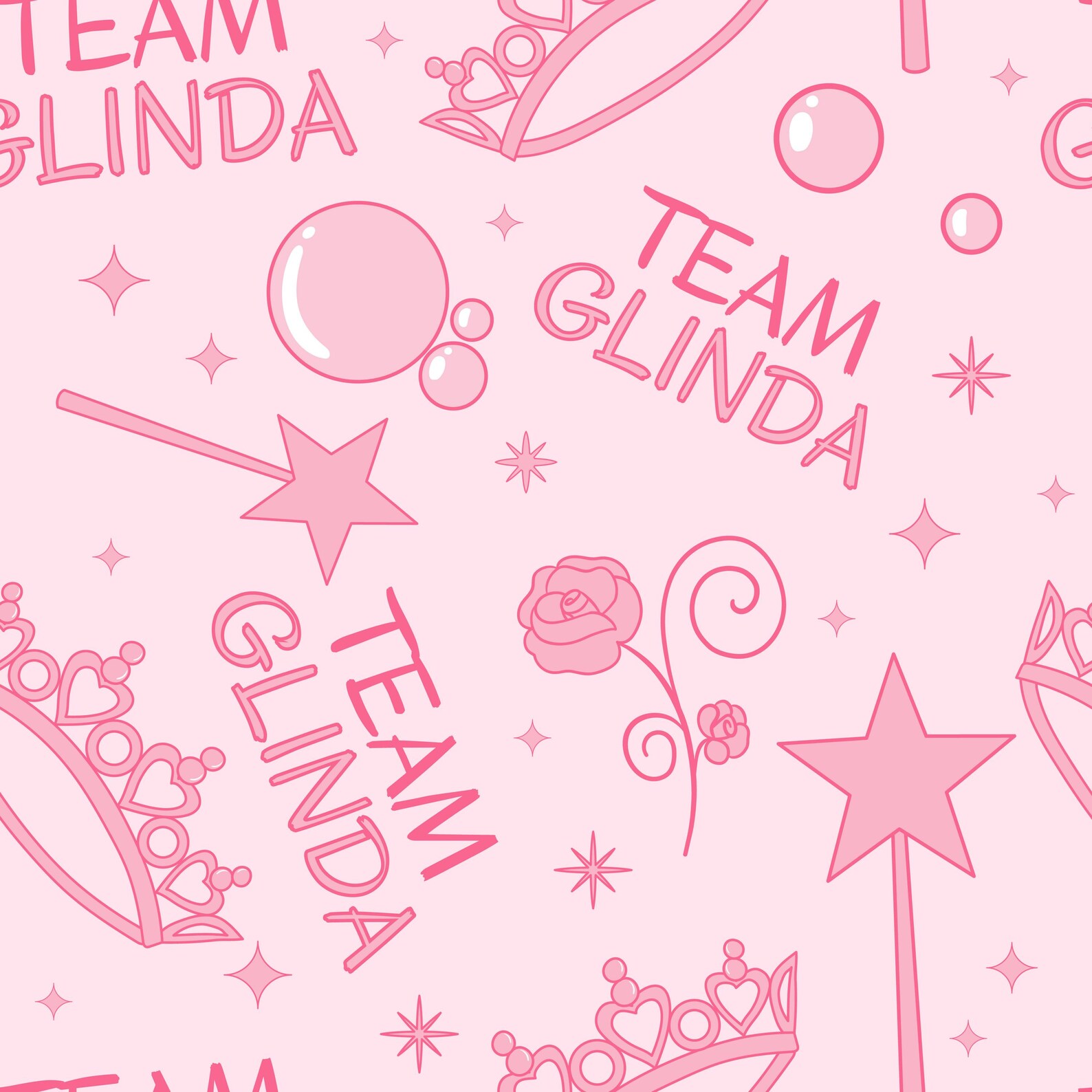 Team Glinda Seamless Pattern, Wicked the Musical Movie, Digital Pattern ...