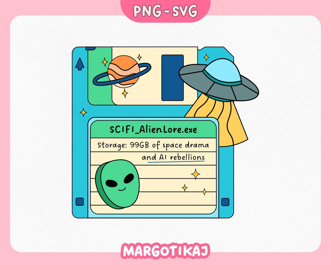 Sci-fi Alien Clipart | Space Drama Floppy Disk PNG SVG | Ufo Planet ...
