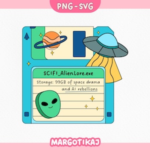 Sci-fi Alien Clipart | Space Drama Floppy Disk PNG SVG | Ufo Planet ...
