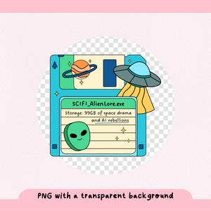 Sci-fi Alien Clipart | Space Drama Floppy Disk PNG SVG | Ufo Planet ...