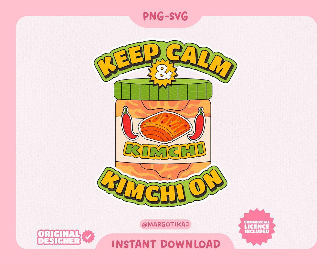 Korean Kimchi Stickers: Asian Food SVG & PNG (digital Download) - Etsy