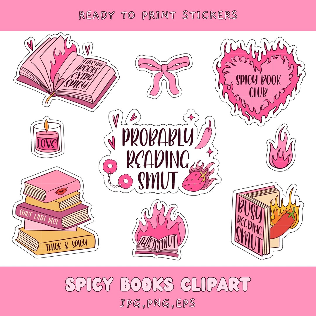 Spicy Book PNG Digital Download Clipart, Smut Book Stickers, Kindle ...