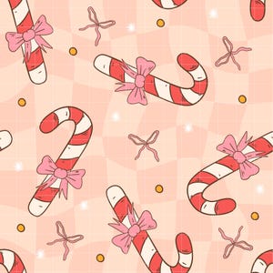 Candy Cane Christmas Seamless Pattern PNG EPS – Cute Holiday Background ...