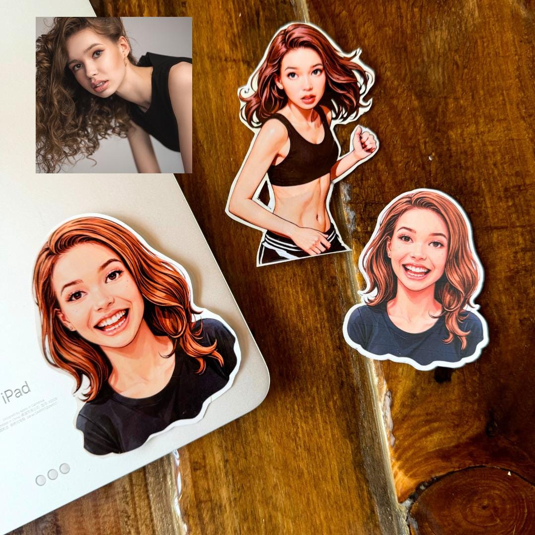 Cartoon Face Stickers Laptop Sticker Custom Face Sticker Personalized ...