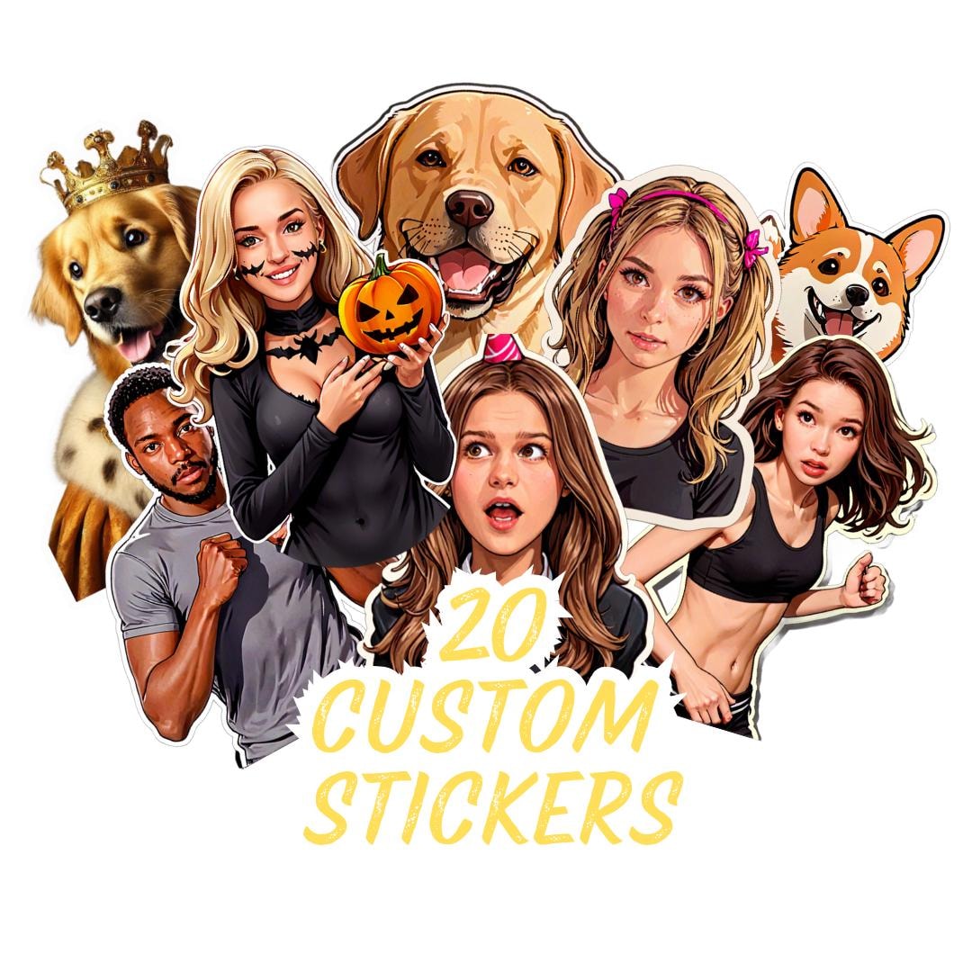 20 Custom Stickers Die Cut Sticker Custom Face Sticker From Photo ...