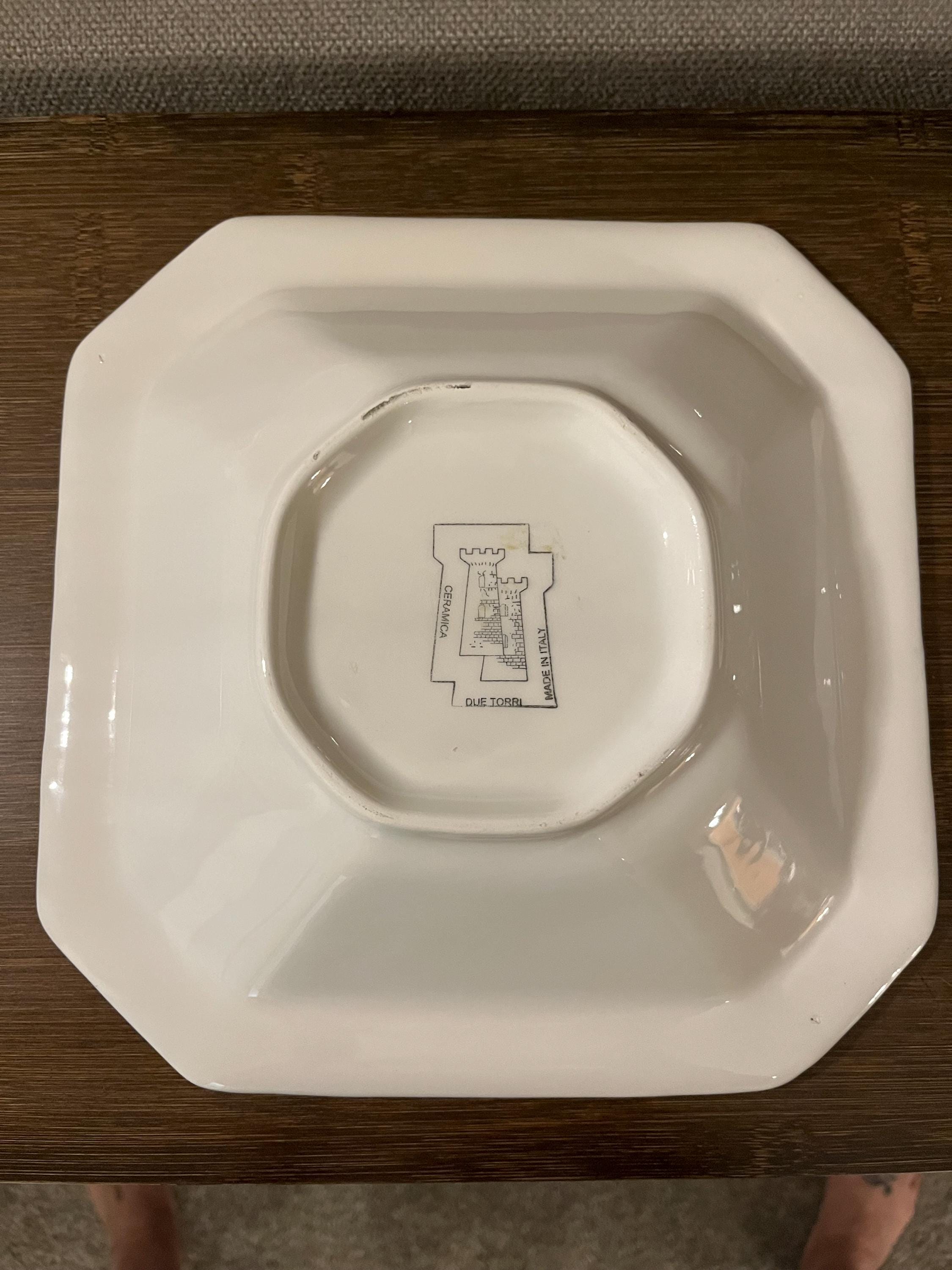 Vintage Italian Ceramica Due Torri Transferware Sea Shell Serving Bowl ...