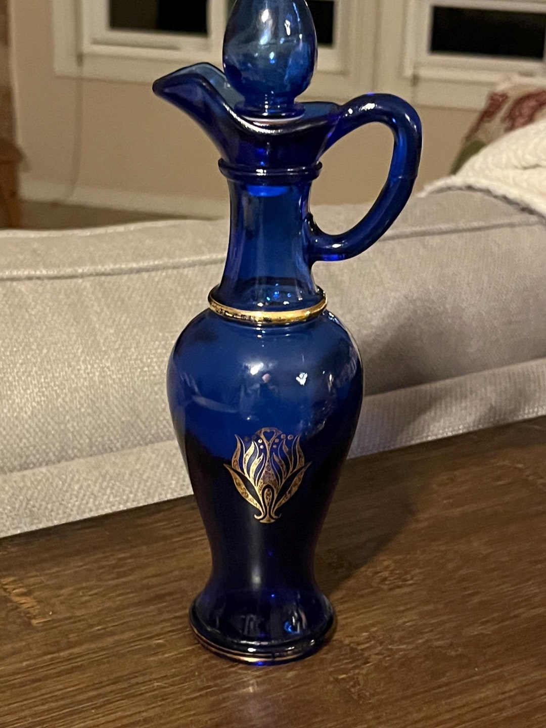 Avon Vintage 1970s Collectible Cobalt Blue & Gold Bottle With Original ...