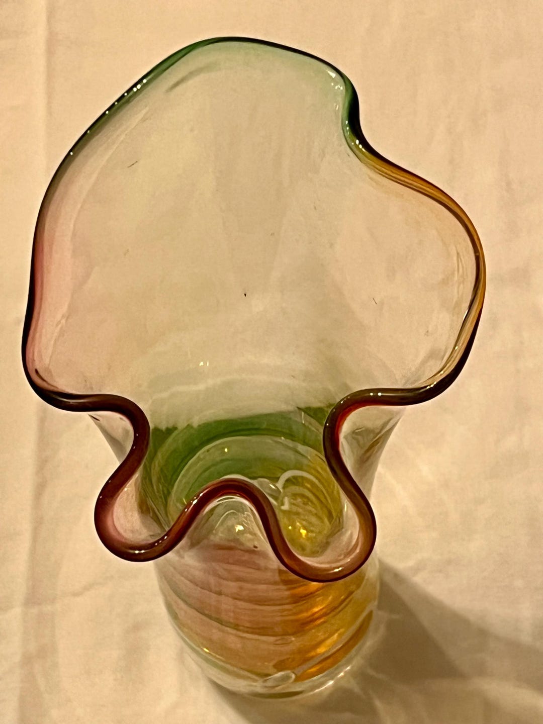 Adam Jablonski Art Glass Vase: Rainbow Handkerchief Vase, Made in ...