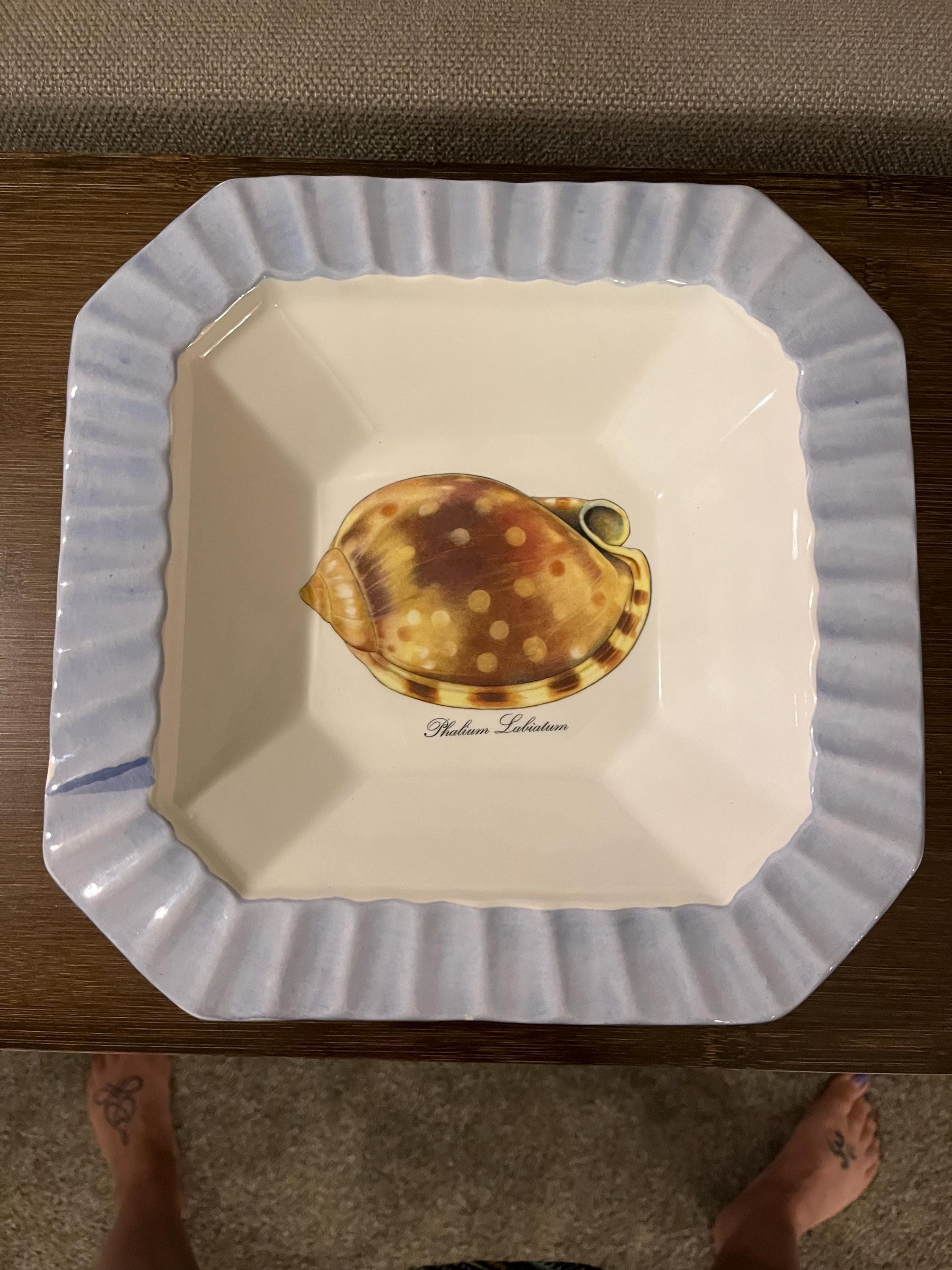 Vintage Italian Ceramica Due Torri Transferware Sea Shell Serving Bowl ...