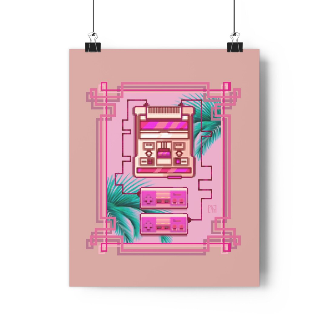 16-bit Retro Game Console Pixel Art. Museum-quality Giclée Print. Pixel ...