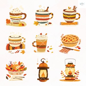 Watercolor Pumpkin Fall Season Clipart, Fall and Autumn Season, Cozy ...