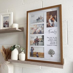 Wooden Collage Multi Photo Frame Real Wood Picture Frame Dark Wood ...