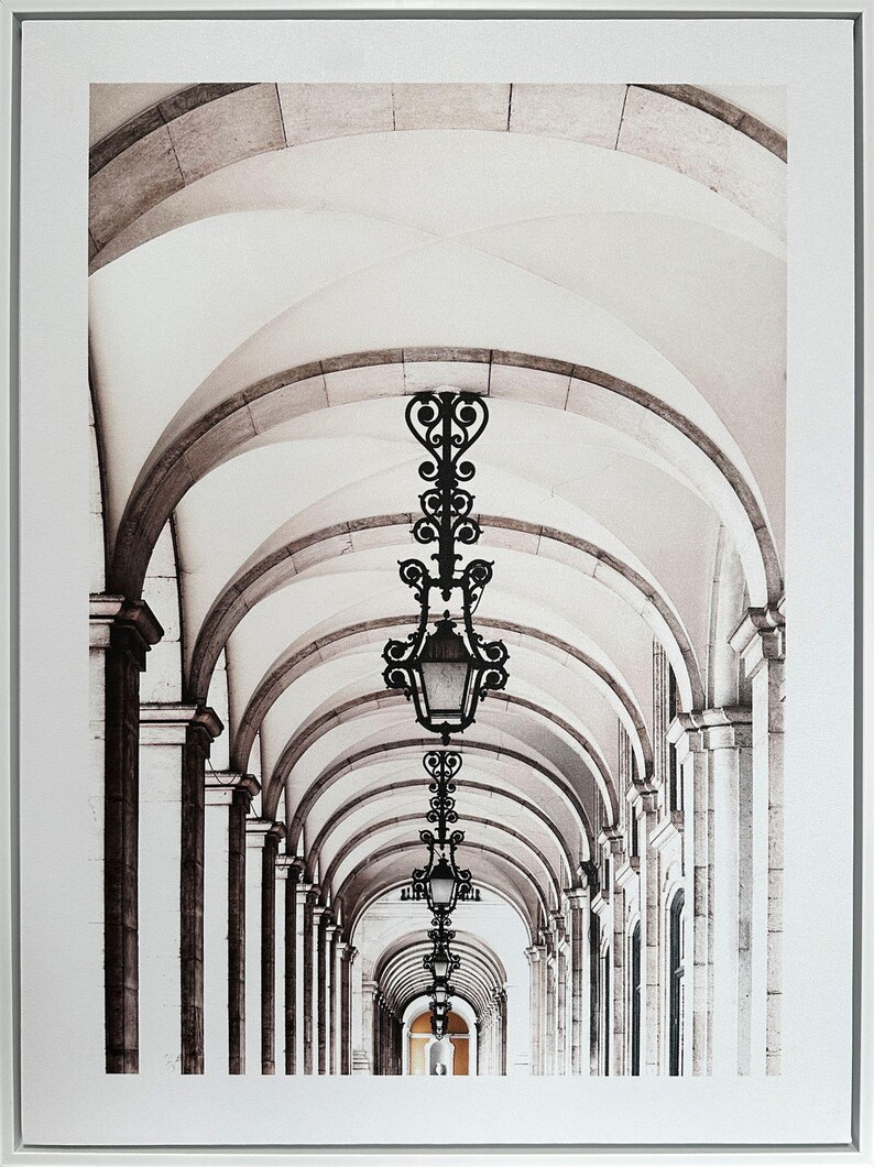 Sepia Black and White Architecture Arches Framed Canvas Large Hanging ...