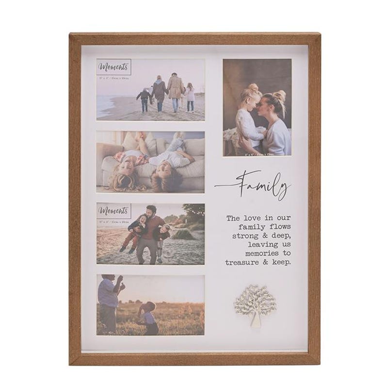 Wooden Collage Multi Photo Frame Real Wood Picture Frame Dark Wood ...