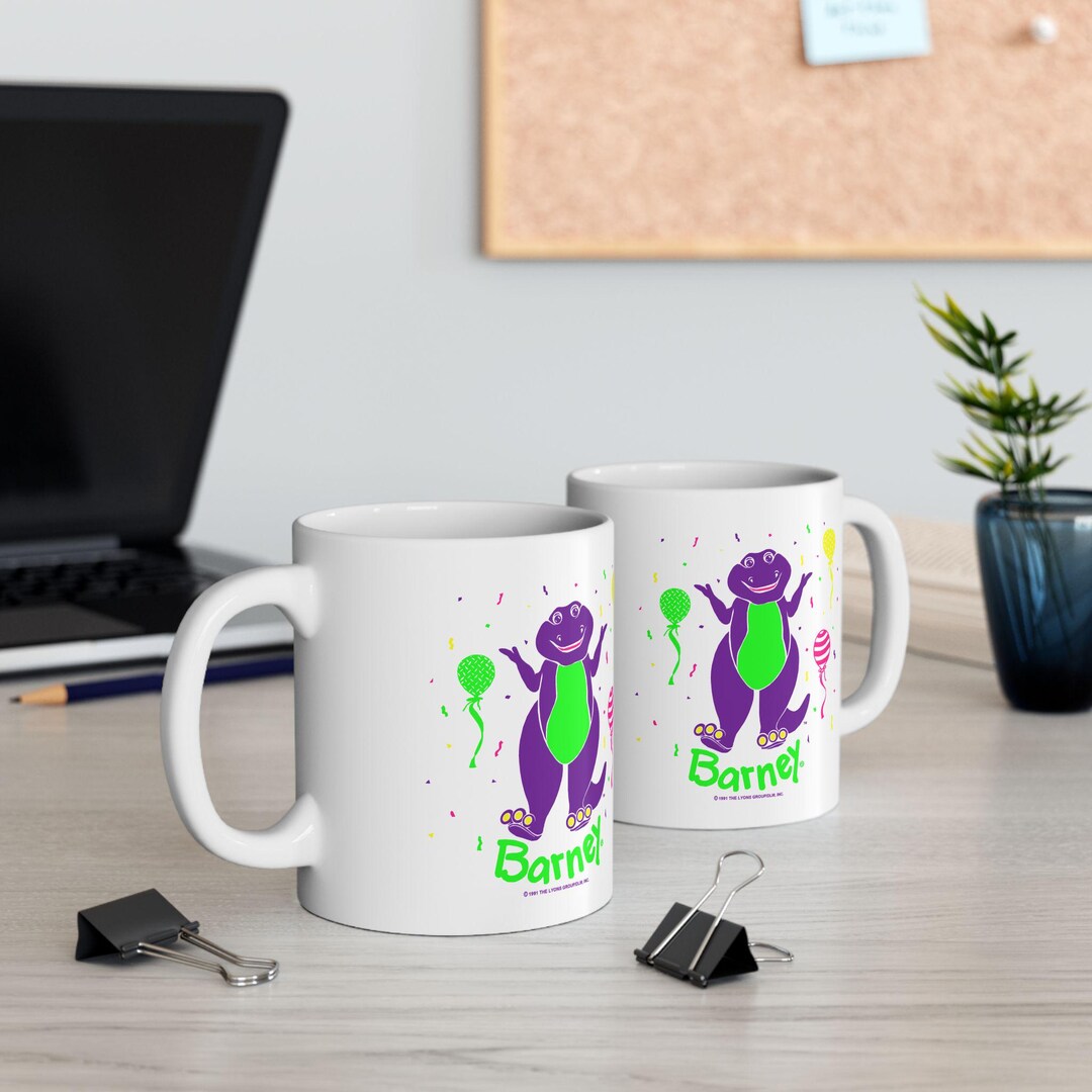 Ceramic Coffee Mug, Purple Dinosaur, Gift for Kids Barney - Etsy