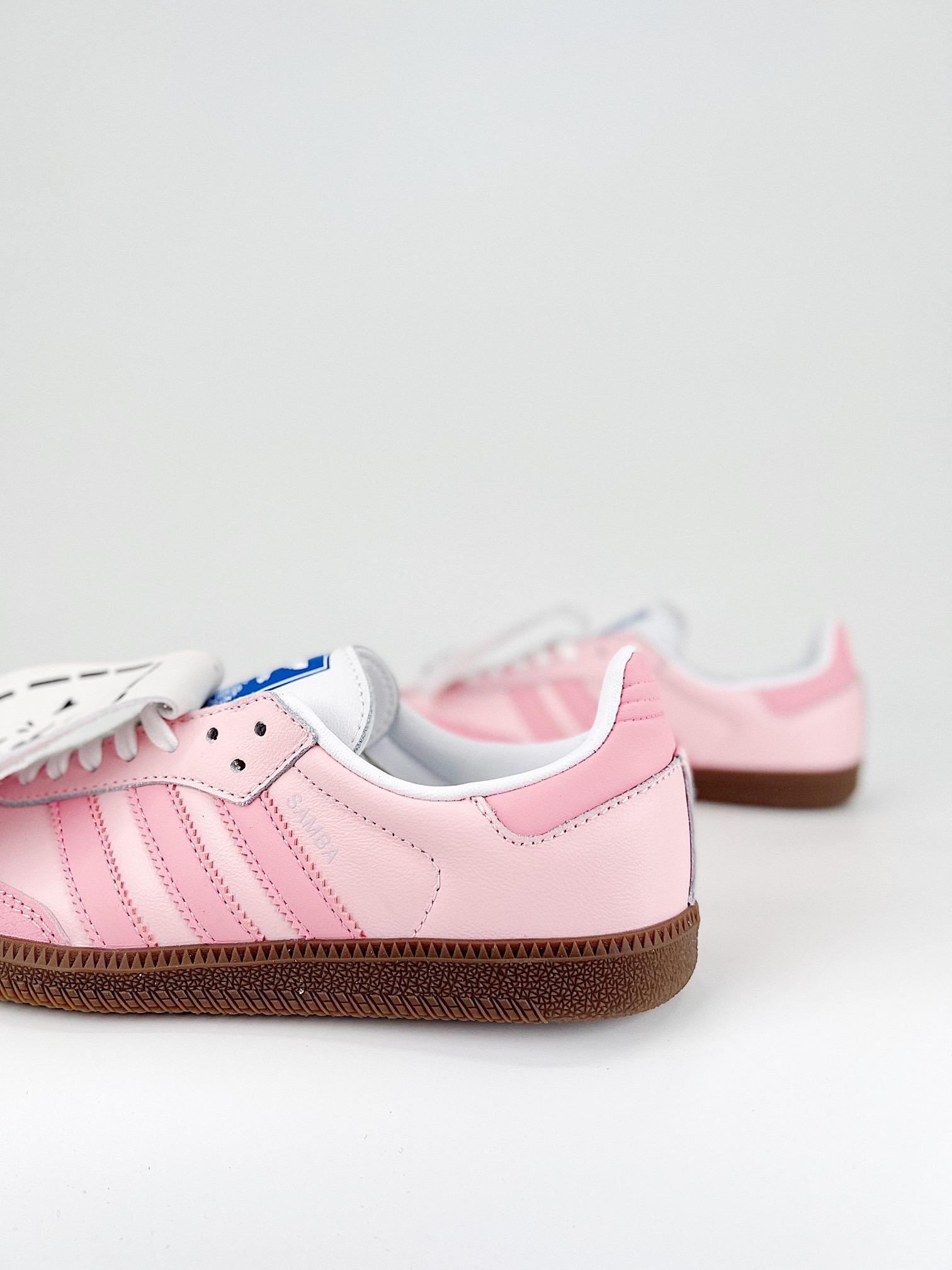 Custom Samba Sneakers, Custom Pink Color Shoes Hand-painted Pattern ...