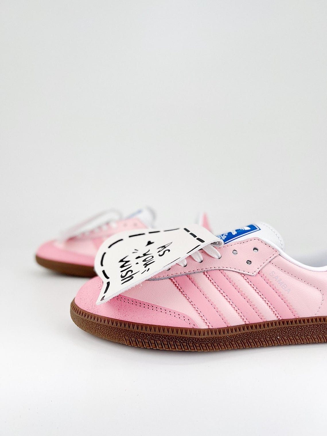 Custom Samba Sneakers, Custom Pink Color Shoes Hand-painted Pattern ...