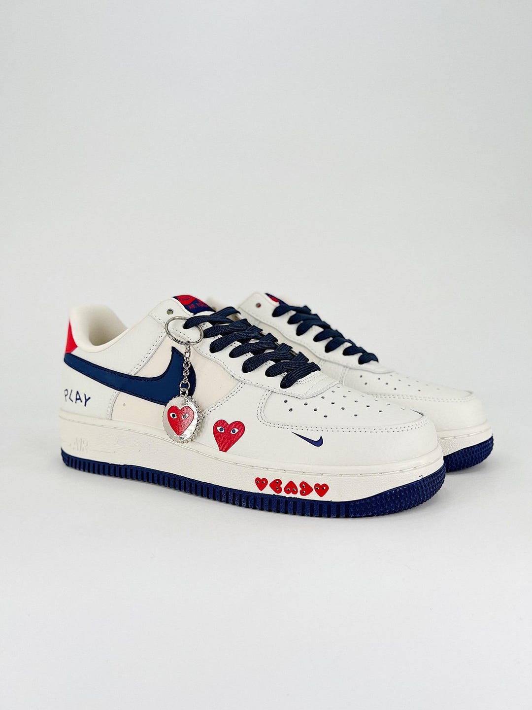 Custom Air Force AF1 Sneakers With Hand Made Painted Heart Valentine's ...