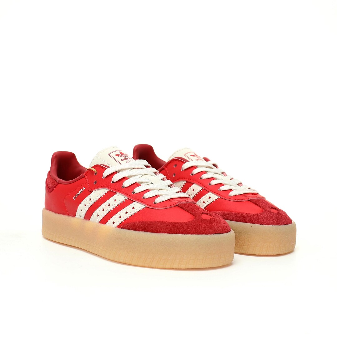 Custom Samba Sneakers, Custom Red Heart Love Print Shoes Hand-painted ...