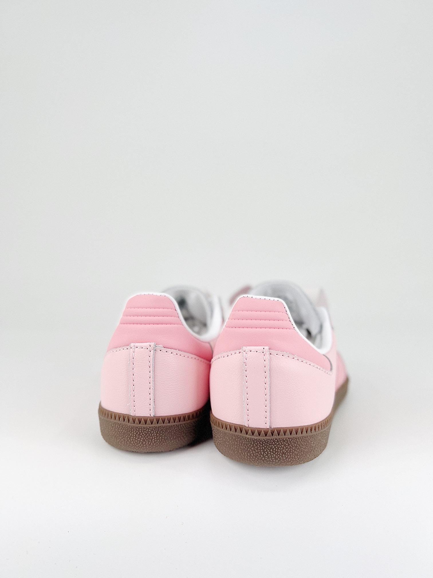 Custom Samba Sneakers, Custom Pink Color Shoes Hand-painted Pattern ...