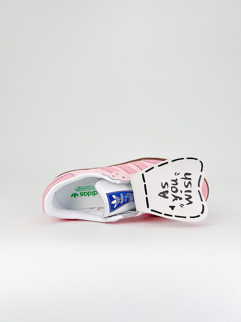 Custom Samba Sneakers, Custom Pink Color Shoes Hand-painted Pattern ...