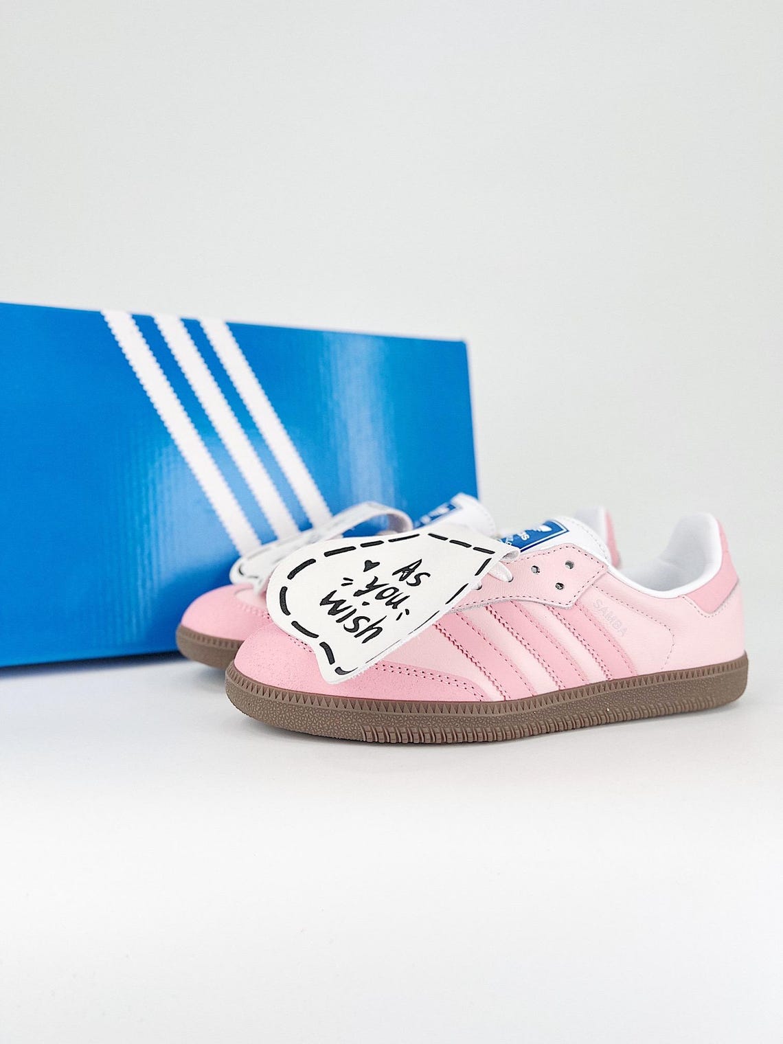 Custom Samba Sneakers, Custom Pink Color Shoes Hand-painted Pattern ...