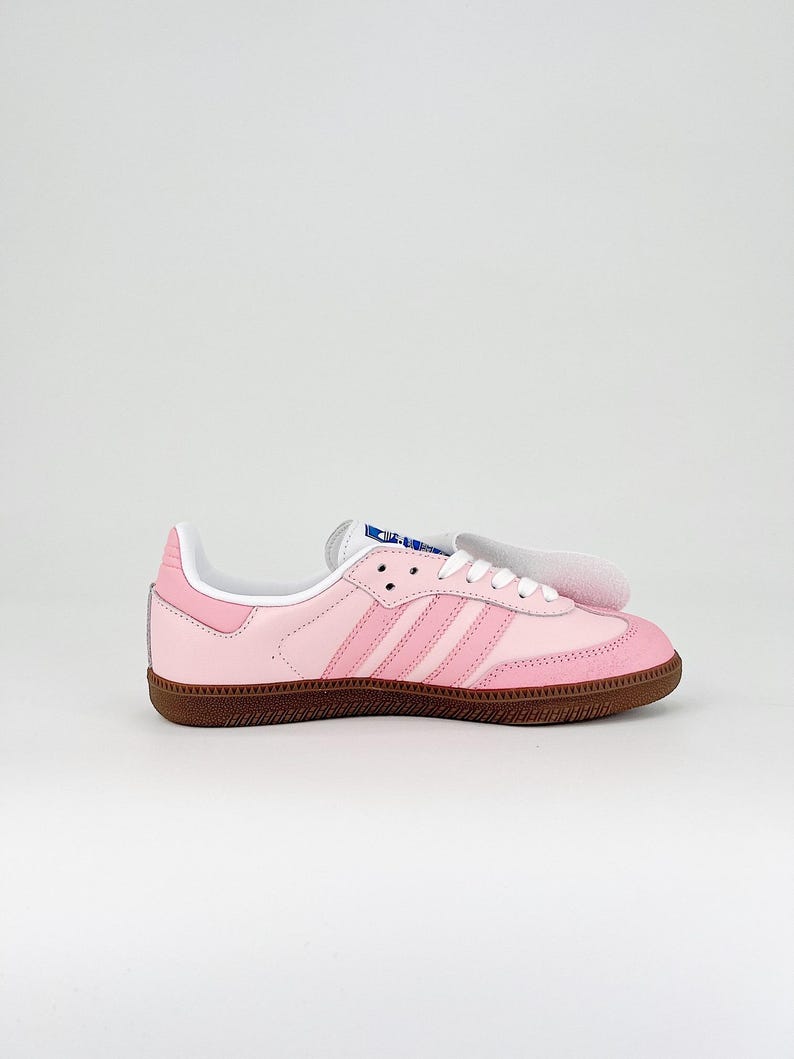 Custom Samba Sneakers, Custom Pink Color Shoes Hand-painted Pattern ...