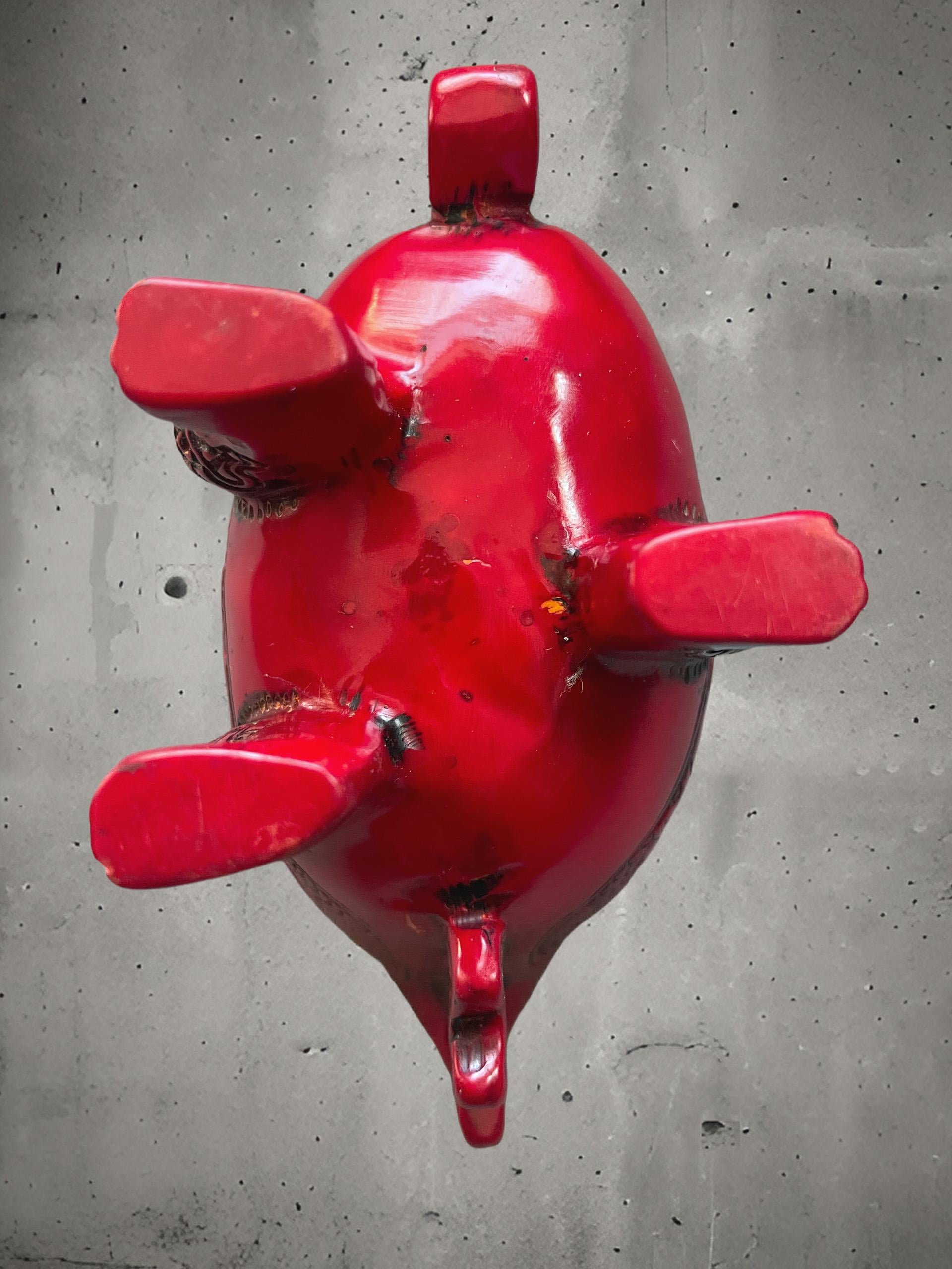 Chinese Antique Tick Red Lacquer Ware Decorative Pattern Tripod Cup - Etsy