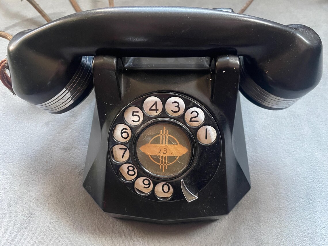 VINTAGE TELEPHONE MONOPHONE Automatic Electric Rotary Telephone Black ...