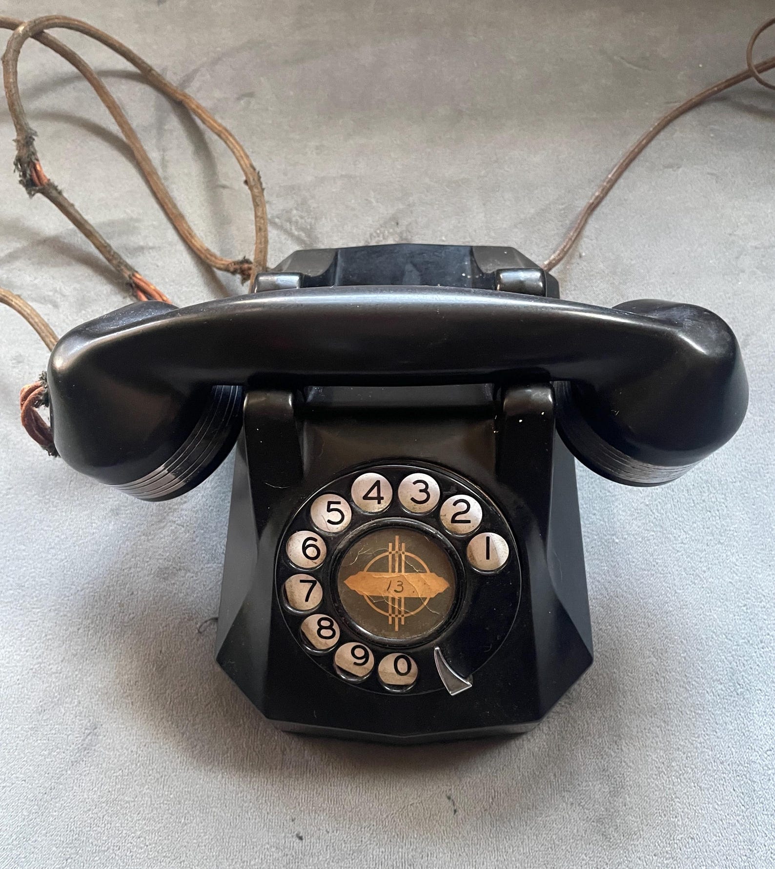 VINTAGE TELEPHONE MONOPHONE Automatic Electric Rotary Telephone Black ...