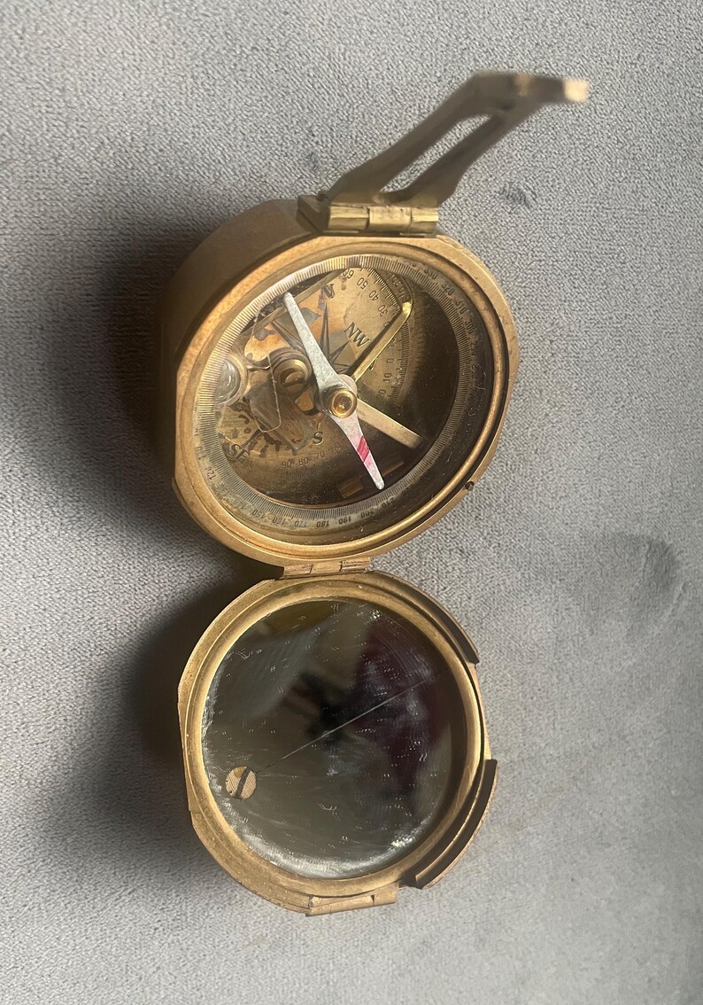 Early Stanley London Sine Brass Lensatic Compass Maritime Portable Tool ...