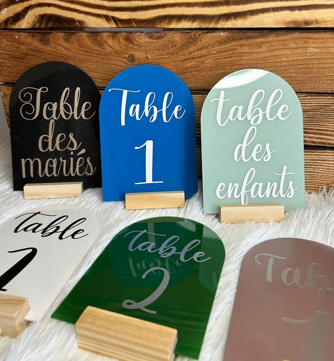 Plexiglass Table Number Sign – Customizable (color, Text, Font) - Etsy UK